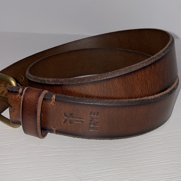 Frye | Accessories | Frye Mens 2 Tome Brown Genuine Leather Brass ...